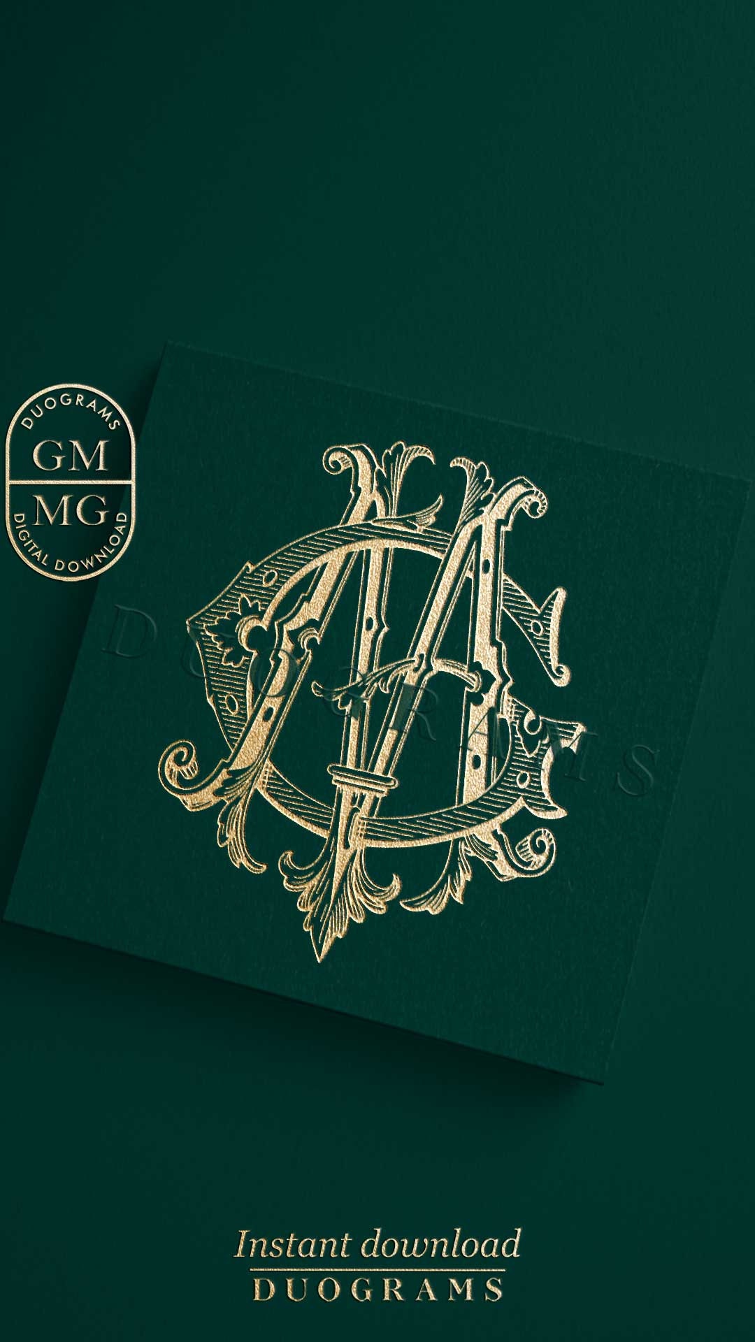 Interlocking Vintage Monogram GM or MG Two Letter Monogram Logo Design ...