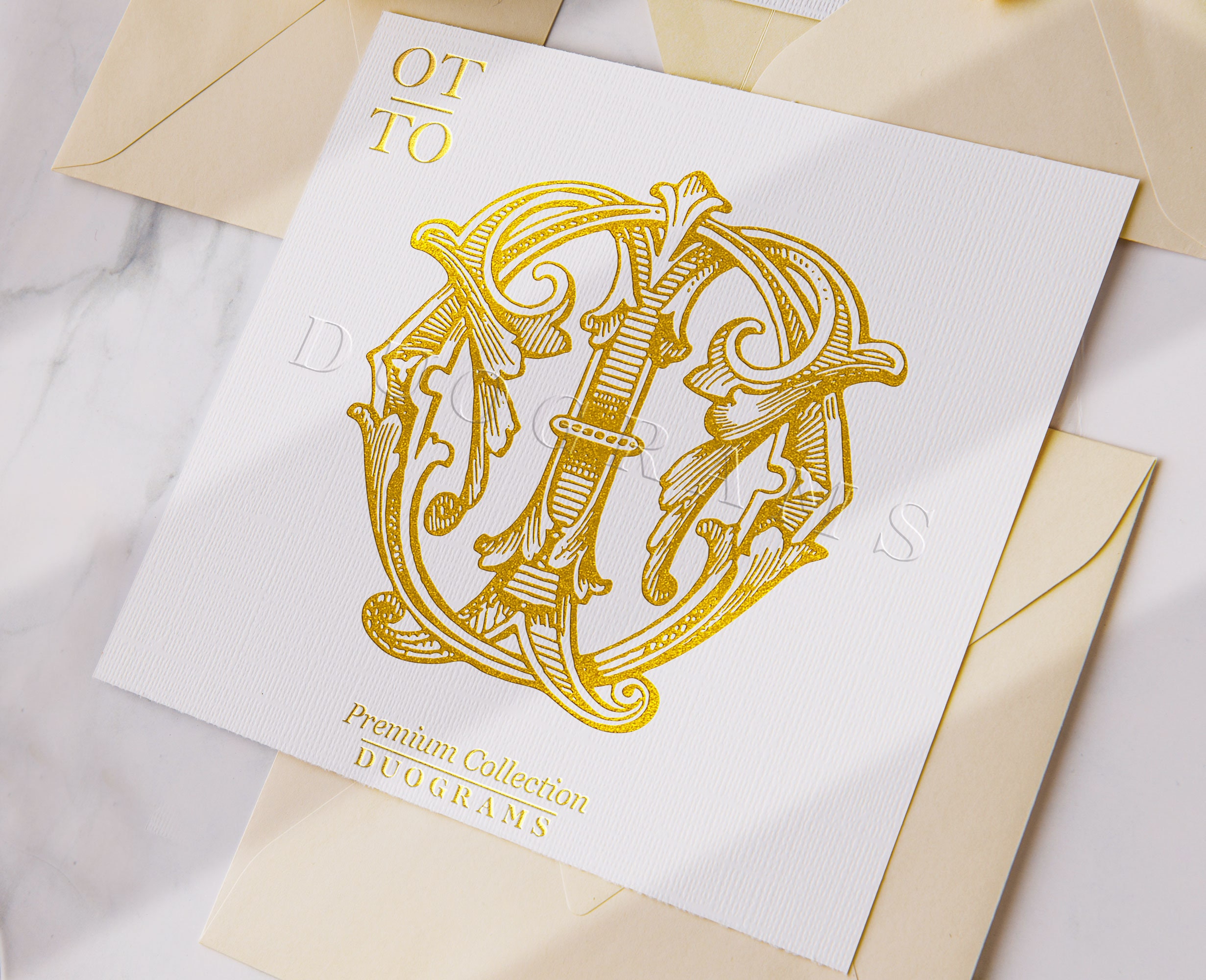 OT TO Vintage Monogram Logo Design O T Monogram Letters + 2 Free Wreath ...