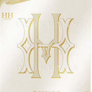 Double H Wedding Monogram Logo Design HH Initials+ 2 Free Monogram ...