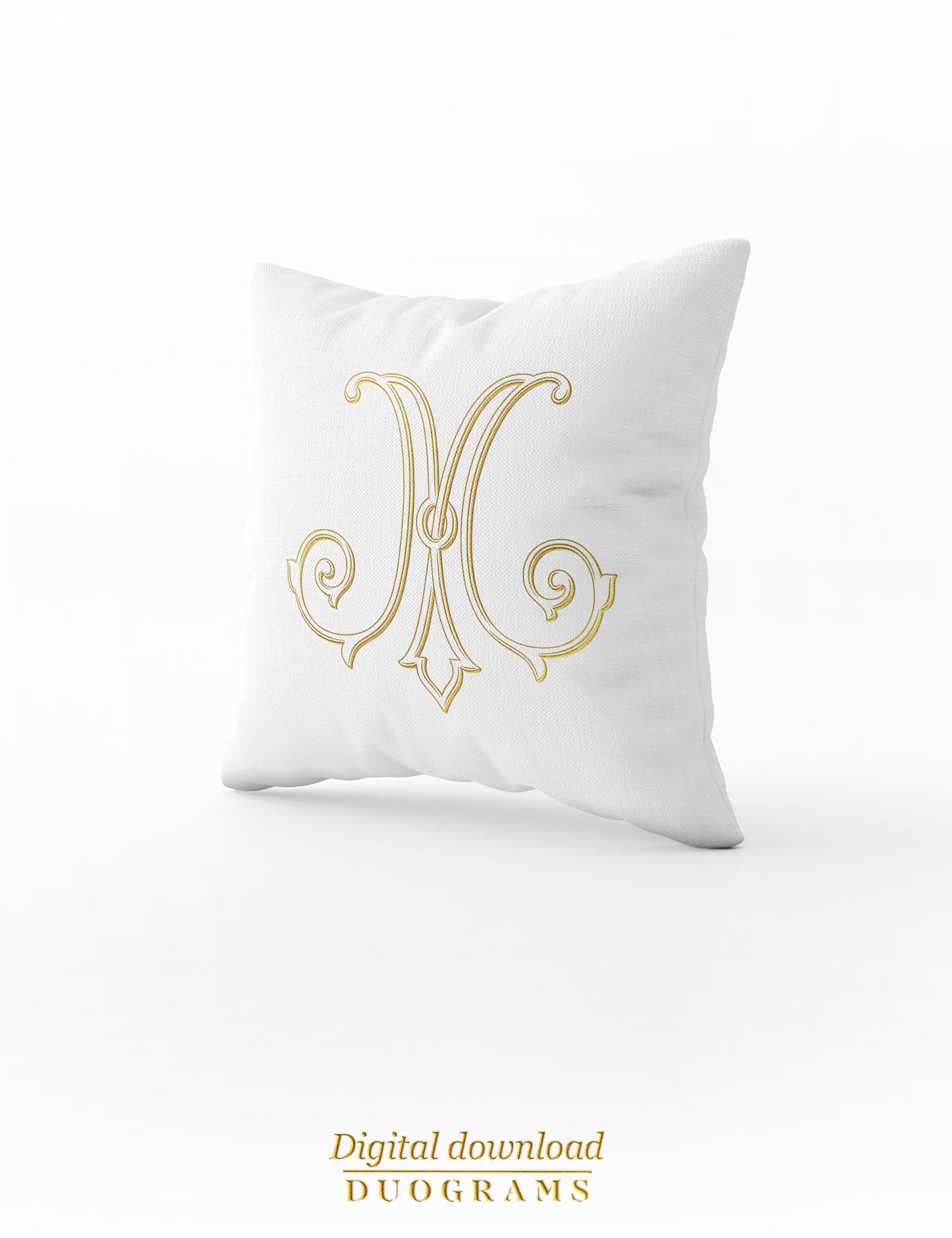 Single Letter Monogram M Floral Wedding Monogram Logo Design SVG, PNG ...