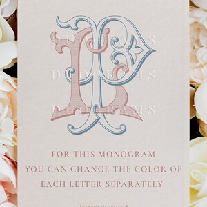 Vintage Wedding Monogram Logo LP PL Duogram L P Intertwined Monogram ...