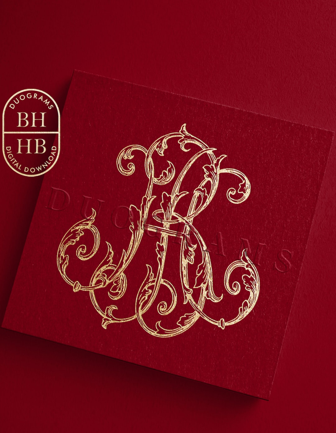 BH HB Vintage Wedding Monogram Logo Design B H Monogram Wreath SVG - Etsy