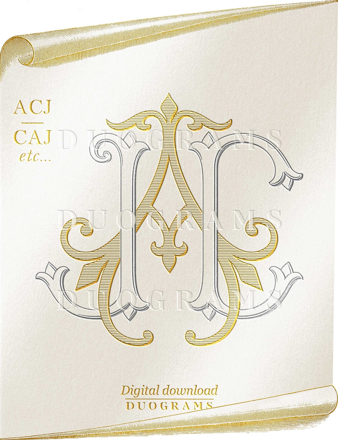 3 Letter Monogram Logo JCA or ACJ or CAJ Interlocking Monogram Design A ...