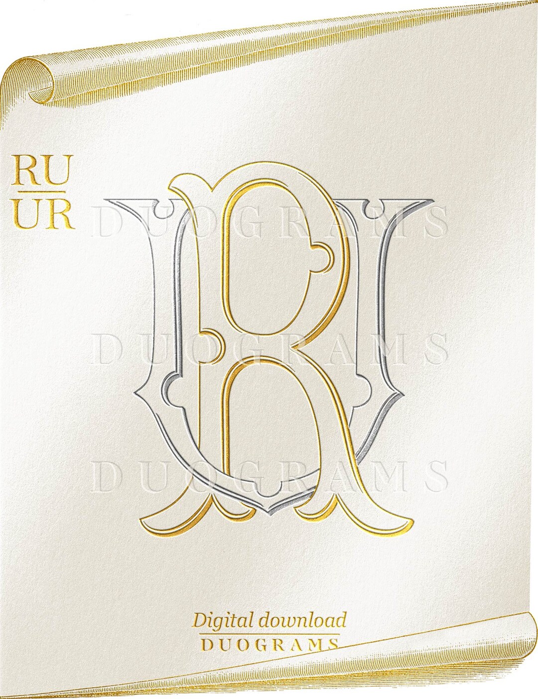 RU UR Wedding Monogram Letters Design R U Digital Download SVG + 2 Free ...