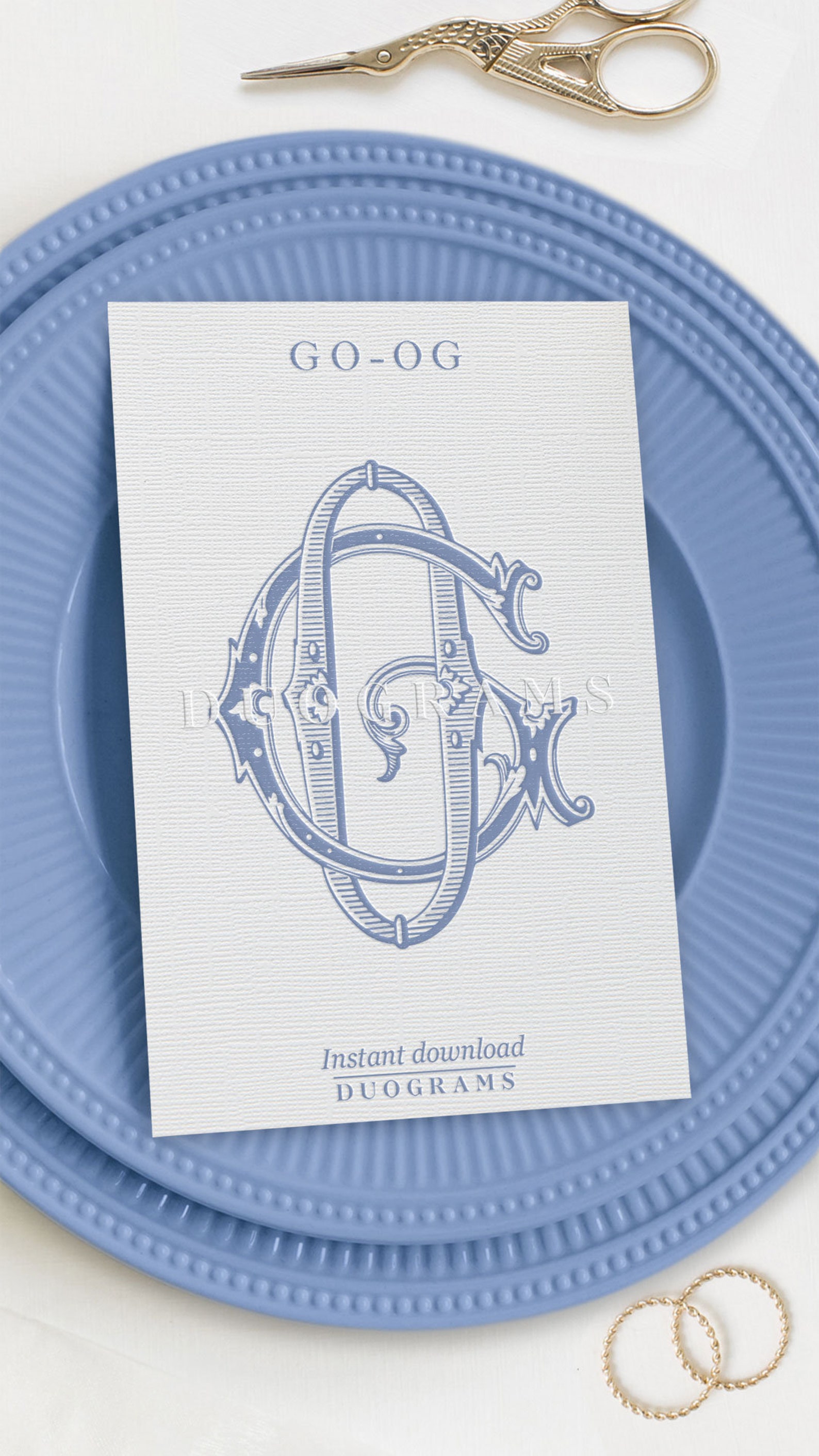 Vintage Wedding Monogram GO or OG Interlocking Monogram Initials G O ...