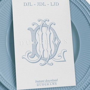 3 Letter Wedding Monogram Logo Designs JDL JLD LJD Etc + 2 Free Wreath ...