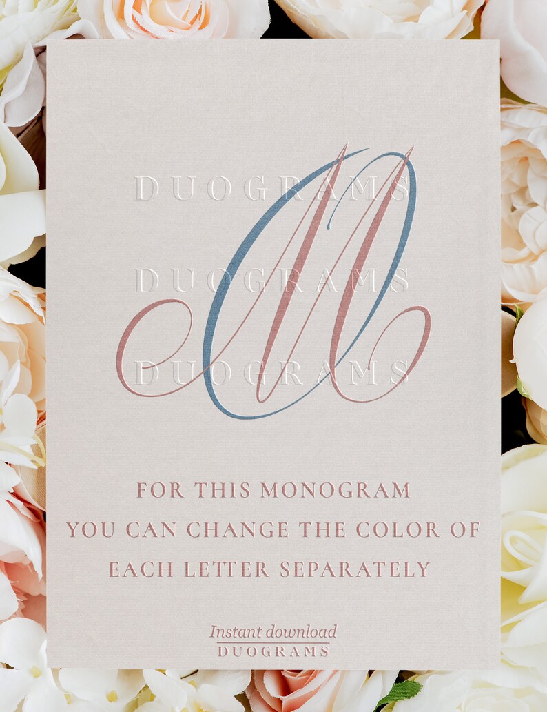OM MO Wedding Monogram Logo O M Vintage Monogram (Download Now) - Etsy