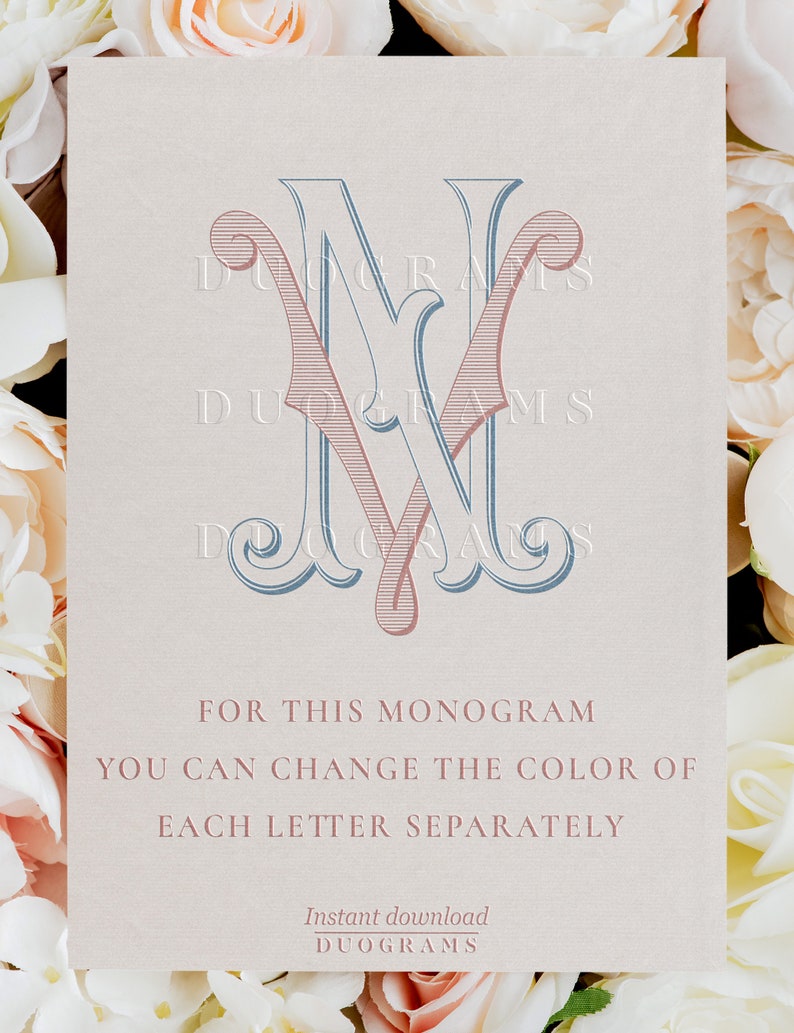 Wedding Monogram Logo NV VN Monogram Wreath SVG Digital Download - Etsy