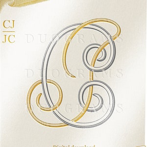 CJ JC Wedding Monogram Logo Vintage Duogram J C Intertwined Monogram C ...