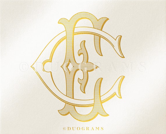 CE Vintage Wedding Monogram Logo EC Instant Download - Etsy
