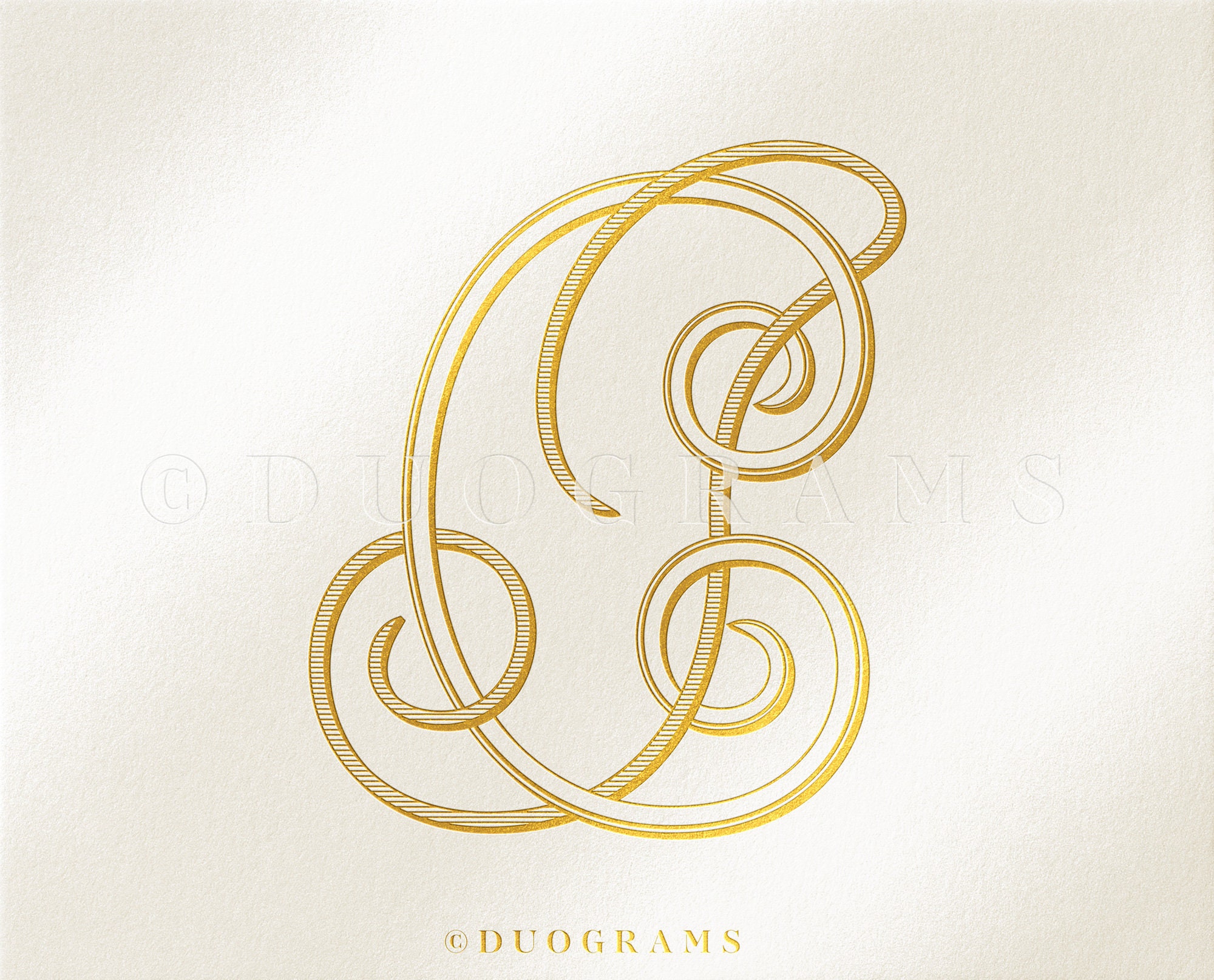 CJ JC Wedding Monogram Logo Vintage Duogram J C Intertwined | Etsy