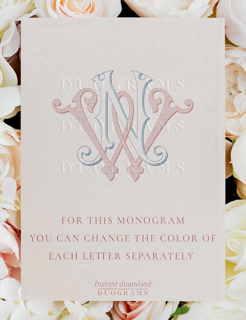 NW WN Two Letter Monogram N W Wedding Monogram Logo Designs + 2 Free ...