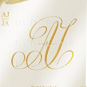 AJ Elegant Wedding Monogram Logo JA Vintage Duogram SVG - Etsy