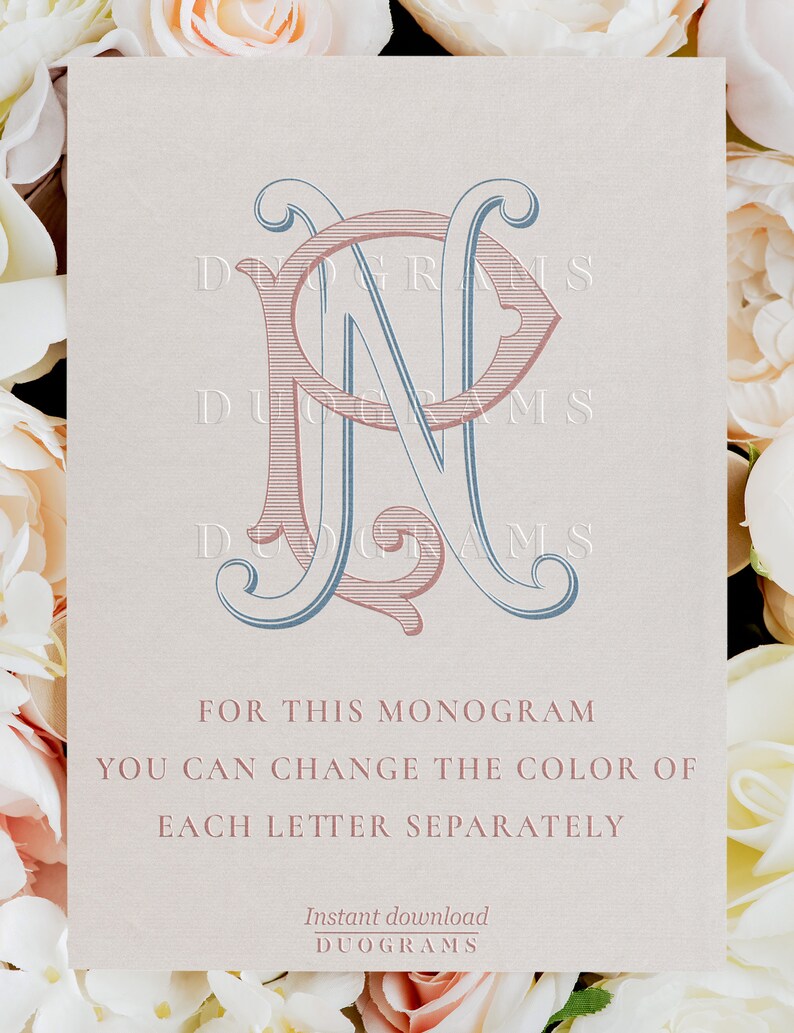 NP Vintage Wedding Monogram Logo PN Digital Download - Etsy