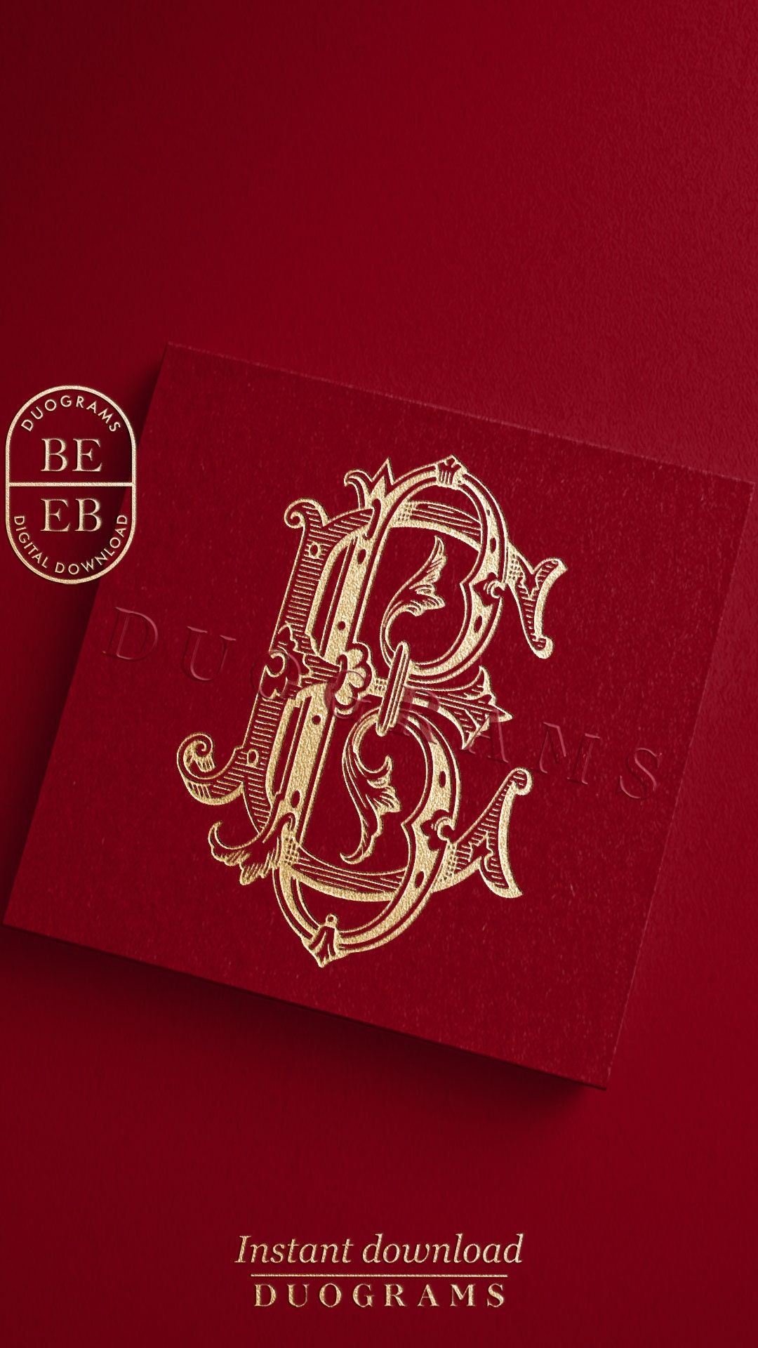 Wedding Initials BE or EB Vintage Monogram Logo Design B E Duogram SVG ...