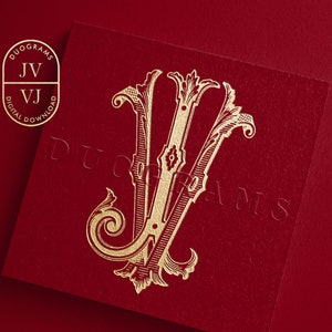 Two Letter Monogram Logo JV or VJ Interlocking Monogram Design J V ...