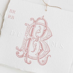 Vintage Monogram Logo BR or RB Interlocking Monogram Design B R Wedding ...