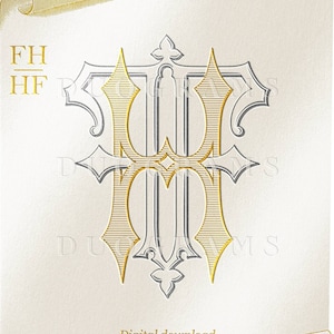 FH HF Wedding Monogram Logo Designs SVG Digital Download F H + 2 Free ...