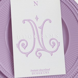 Single Letter Initial N Floral Wedding Monogram Logo Design SVG, PNG ...