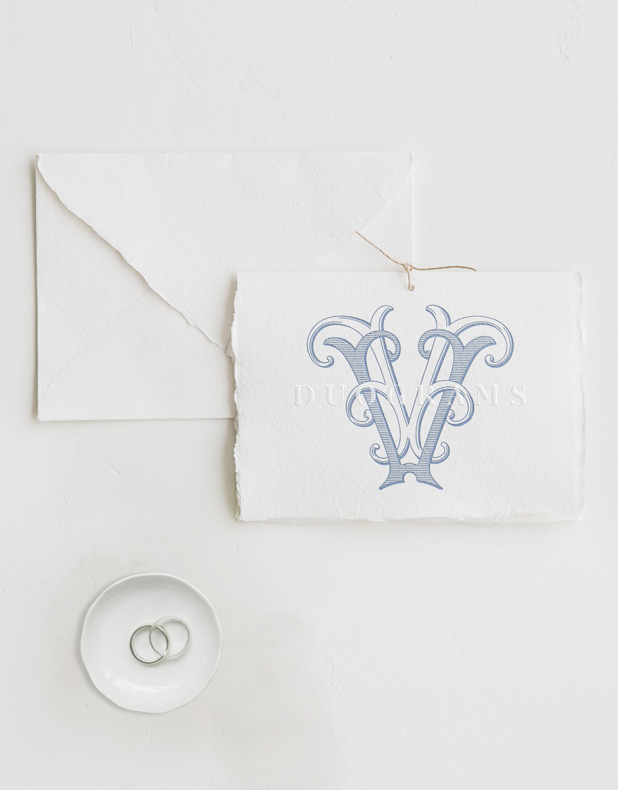 Double V Vintage Wedding Monogram Logo Design VV 2-letter Monogram SVG ...