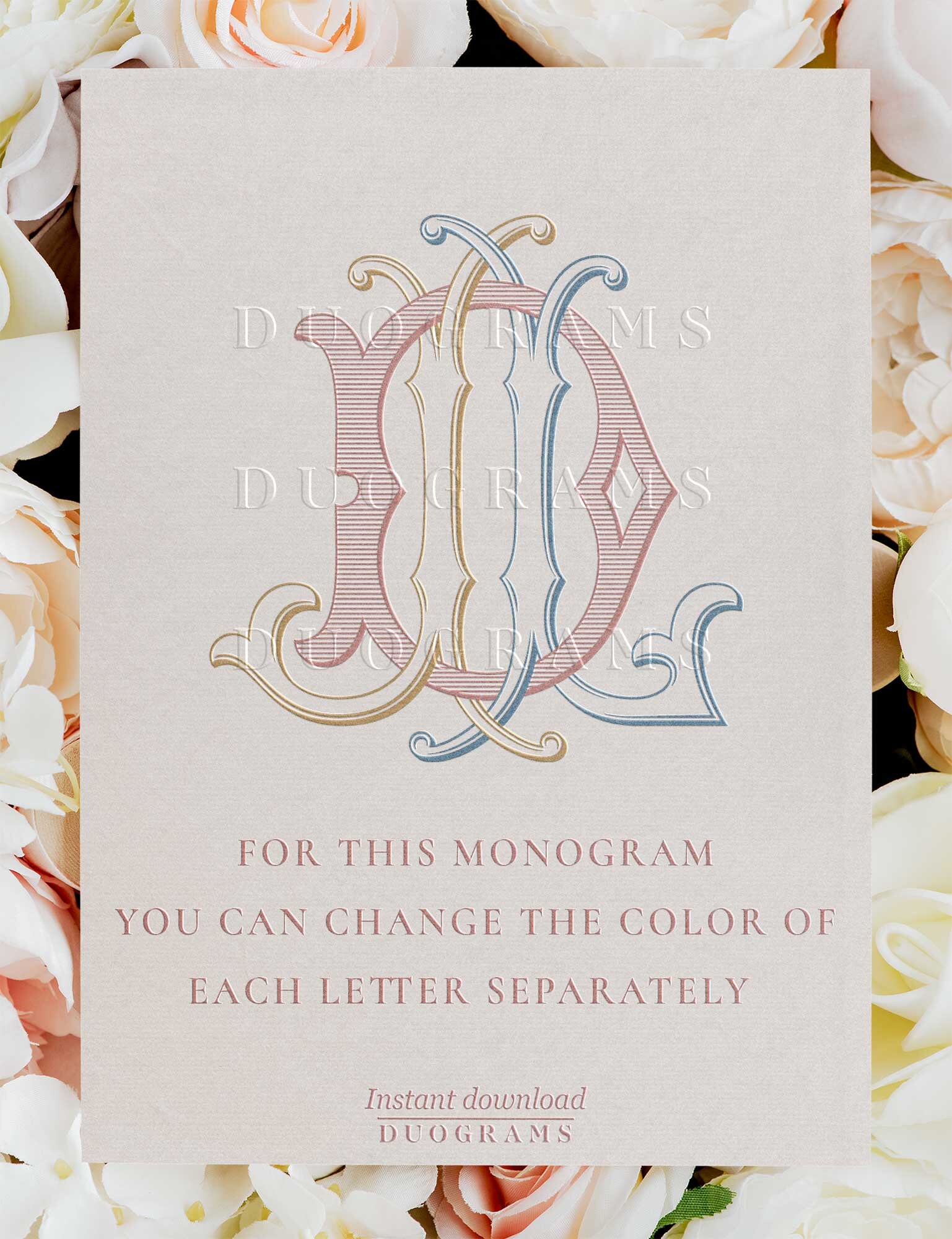3 Letter Wedding Monogram Logo Designs JDL JLD LJD Etc 2 Free Wreath ...