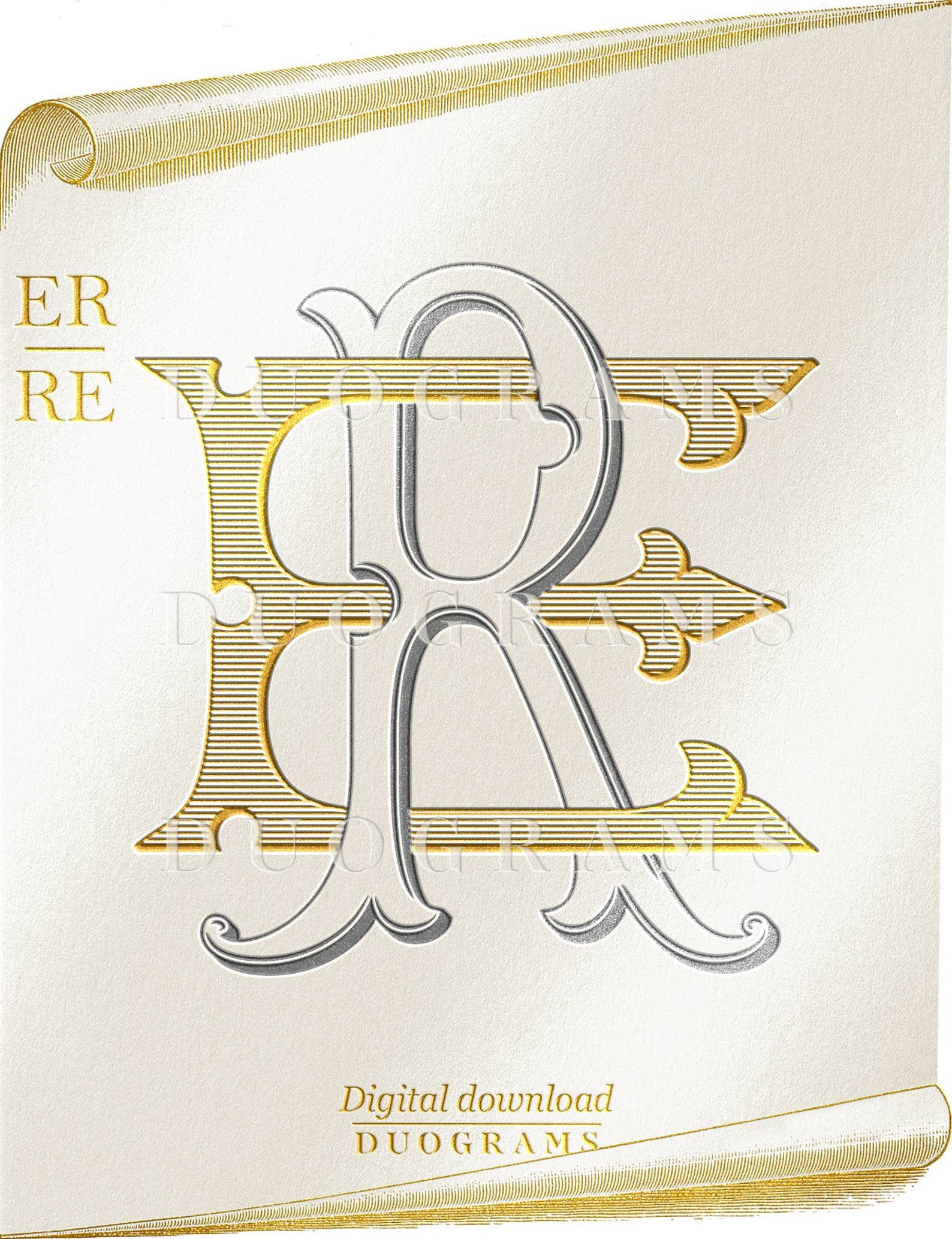 Wedding Monogram Logo ER RE Monogram Wreath SVG Digital Download - Etsy