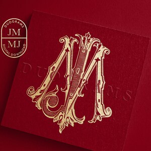 Wedding Monogram Logo JM or MJ Two Letter Monogram Design J M ...