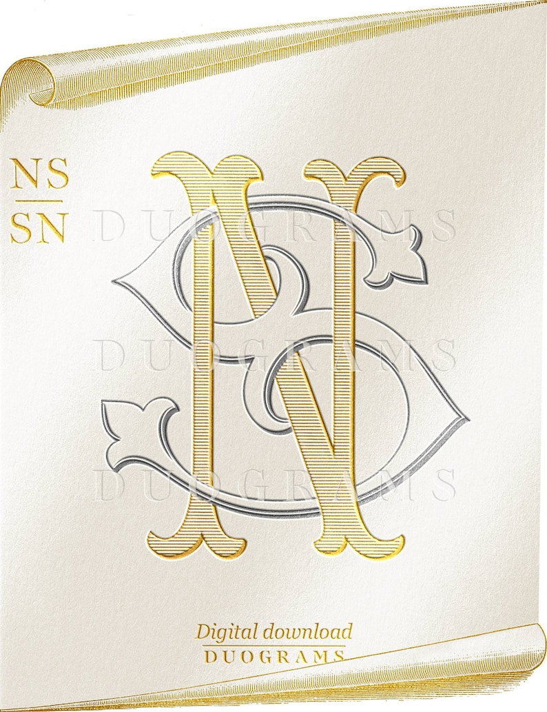 Wedding Monogram Logo Design NS SN Monogram Wreath SVG Digital Download ...