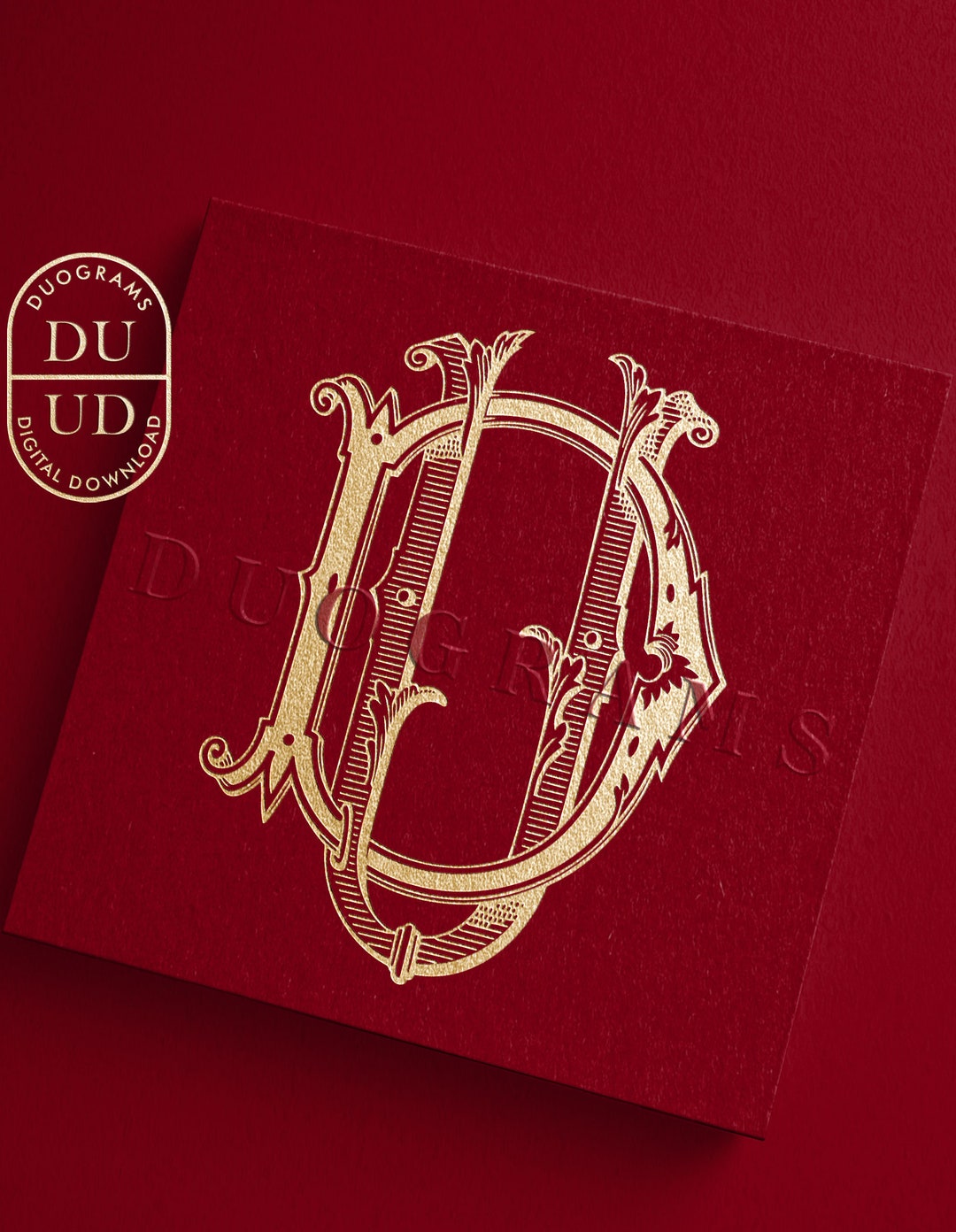 DU UD Vintage Wedding Monogram Logo Design D U Two Letter Monogram SVG ...