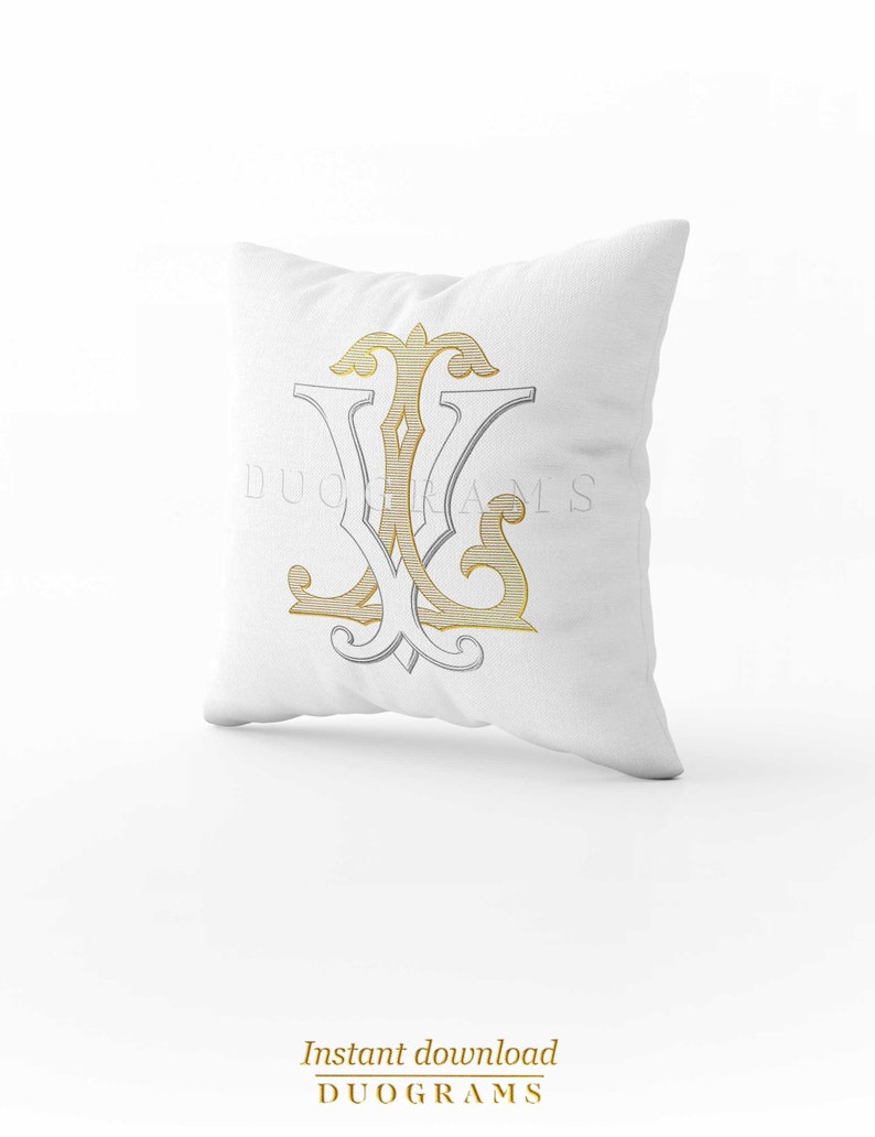 Interlocking Wedding Monogram LY or YL, 2 Letter Monogram Logo Design ...