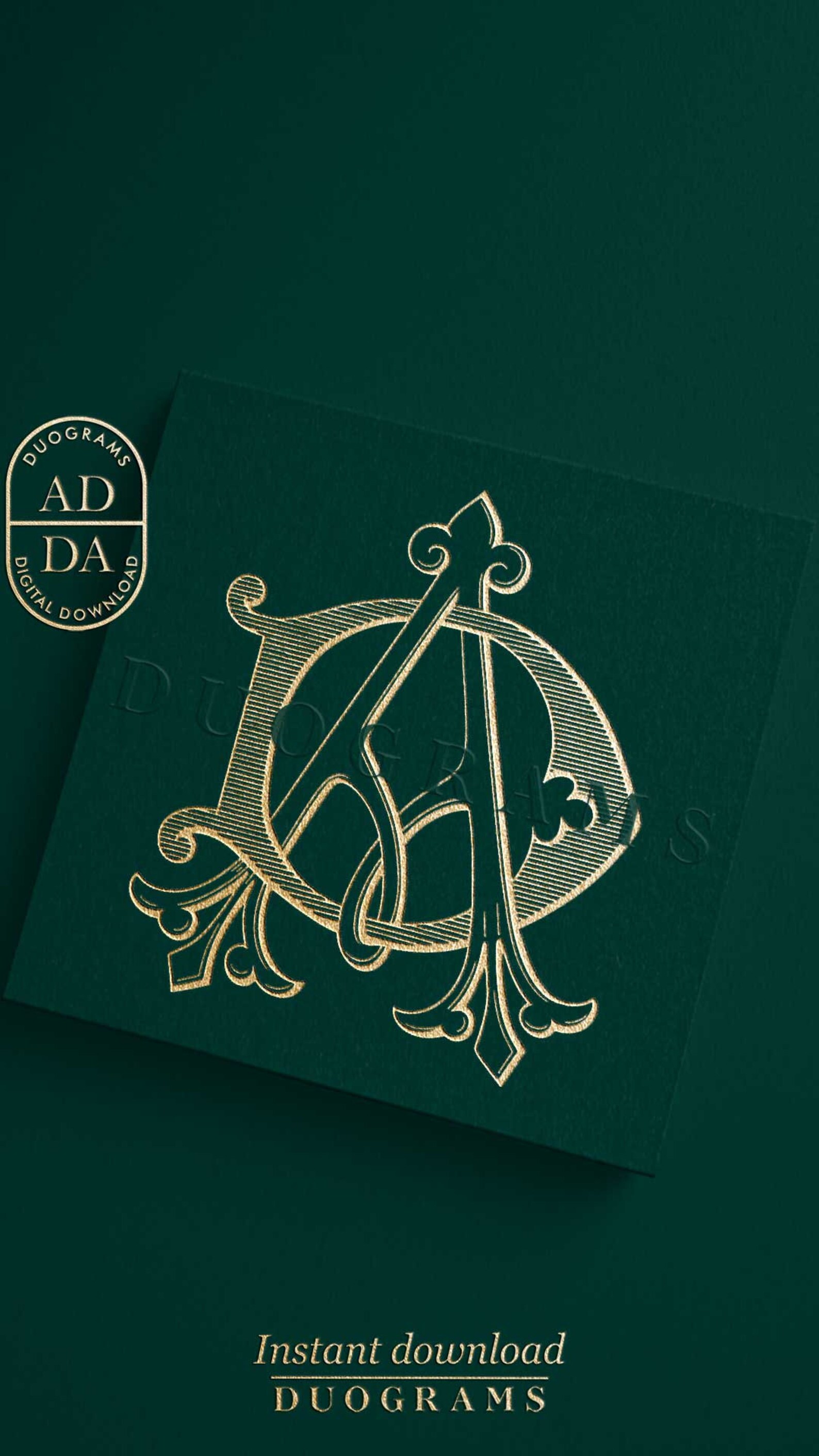 Vintage Monogram Logo AD or DA Two Letter Monogram Design A D Wedding ...