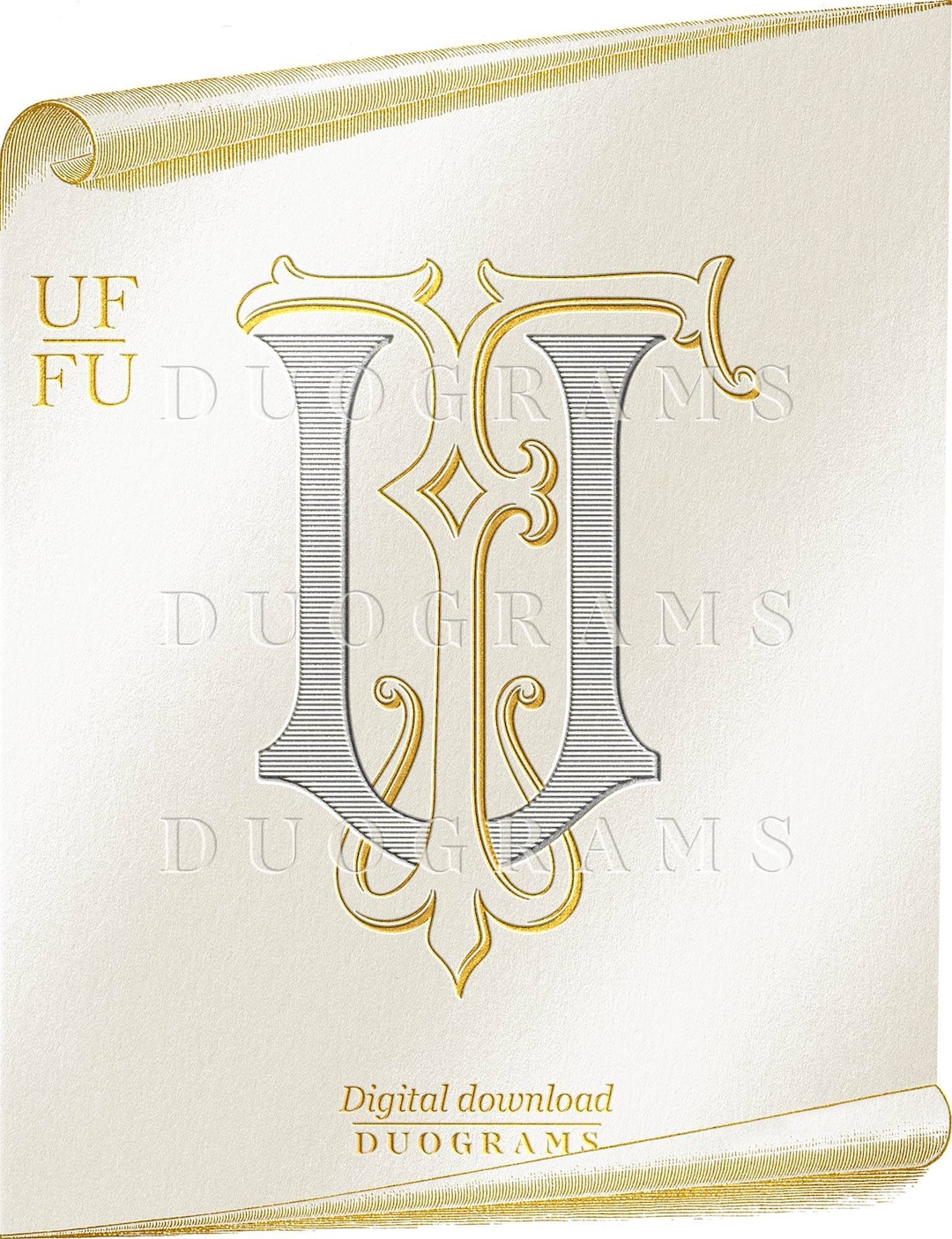 FU UF Wedding Monogram Logo Design F U Two Letter Monogram Initials U F ...