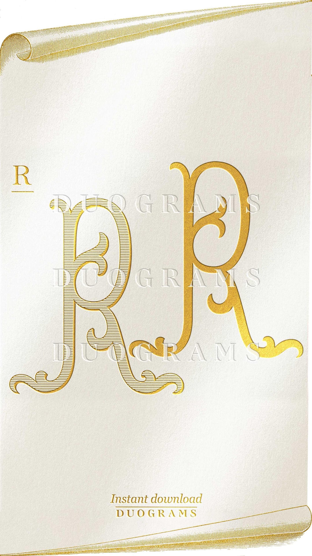 2 Vintage Wedding Monograms R Monogram Wreath SVG - Etsy