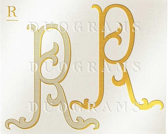 Vintage Wedding Monogram Logo R Monogram Wreath SVG - Etsy