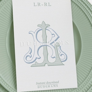 LR Vintage Monogram Logo RL Classic Monogram L R Interlocking Monogram ...