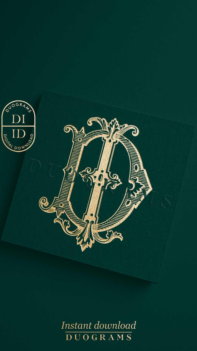 Interlocking Vintage Monogram DI or ID Two Letter Monogram Logo Design ...