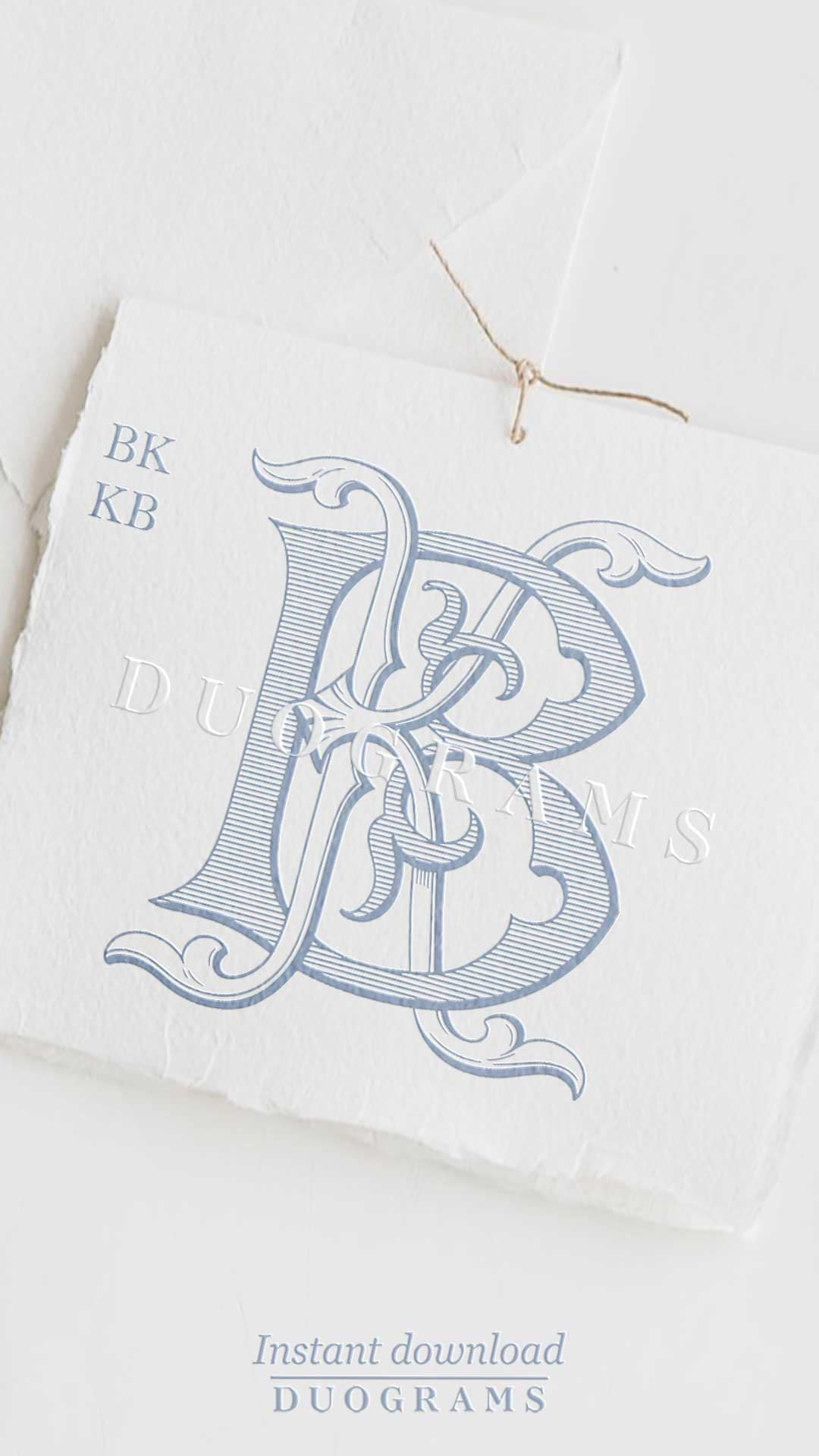 Interlocking Vintage Monogram BK or KB Two Letter Monogram Logo Design ...
