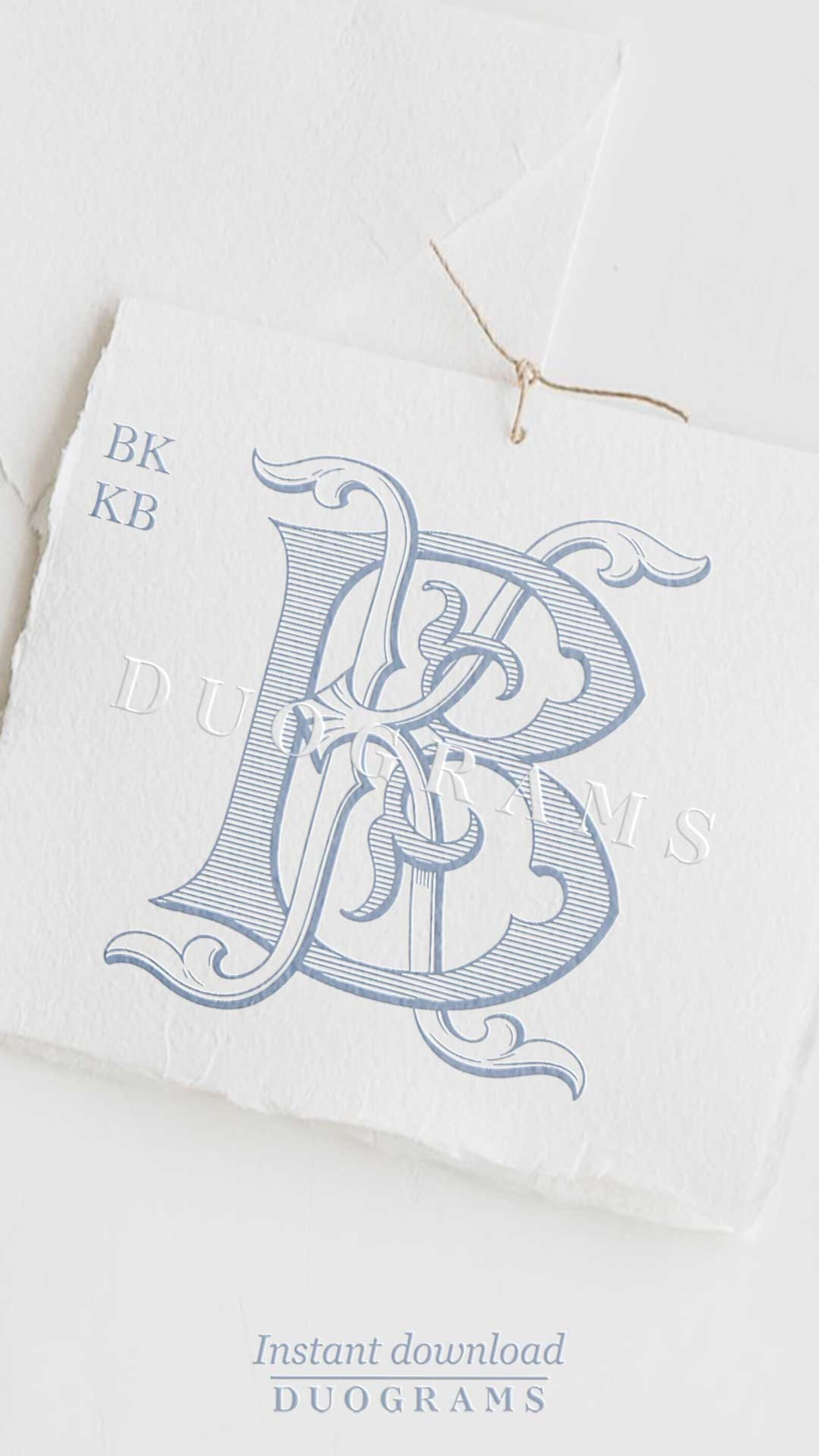 Interlocking Vintage Monogram BK or KB Two Letter Monogram Logo Design ...