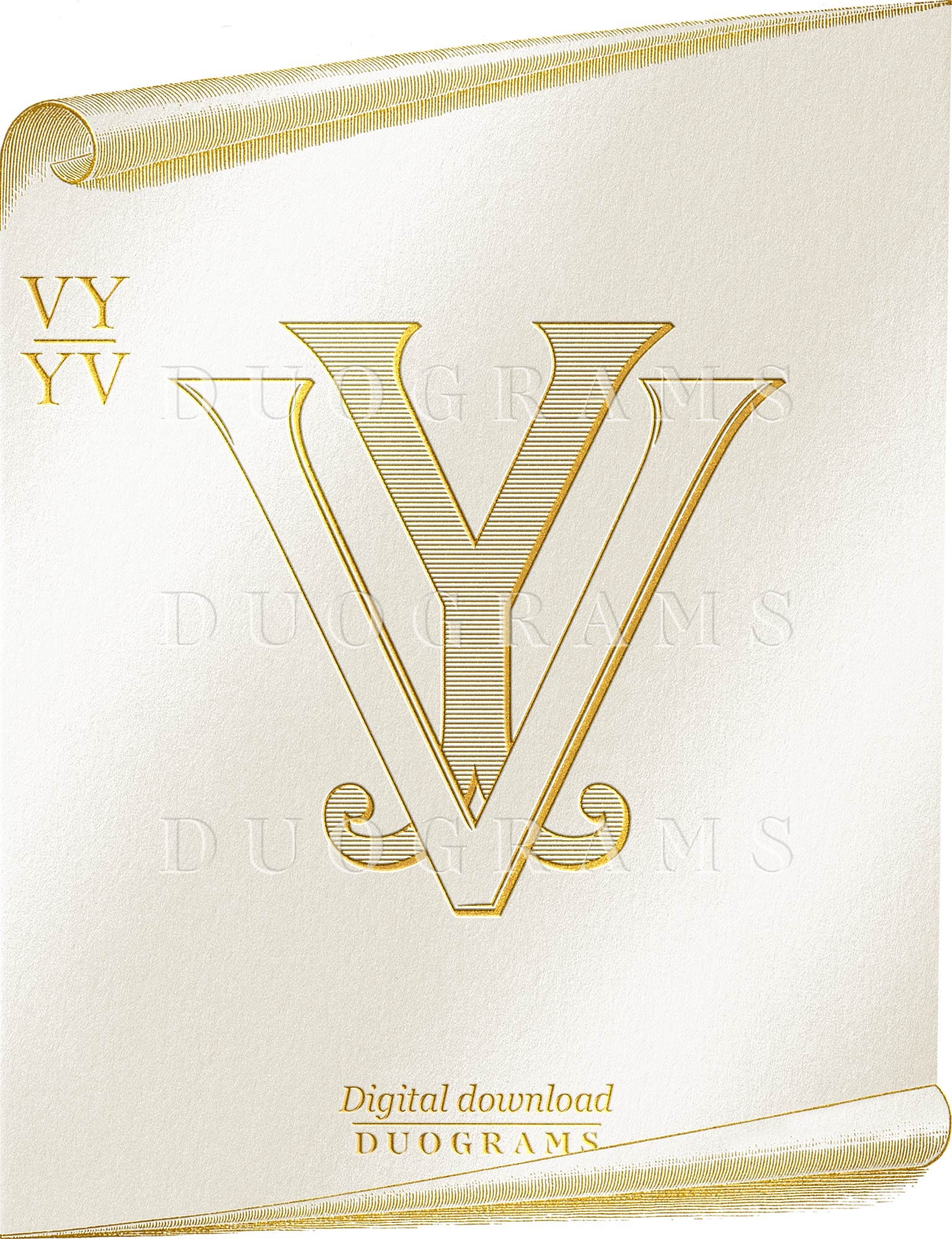 VY YV Wedding Monogram Logo Design V Y Y V Two Letter Monogram Initials ...