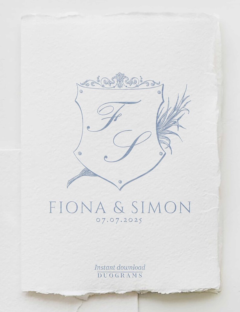 Editable Wedding Crest Logo | Wedding Monogram Logo Design | DIY Logo ...