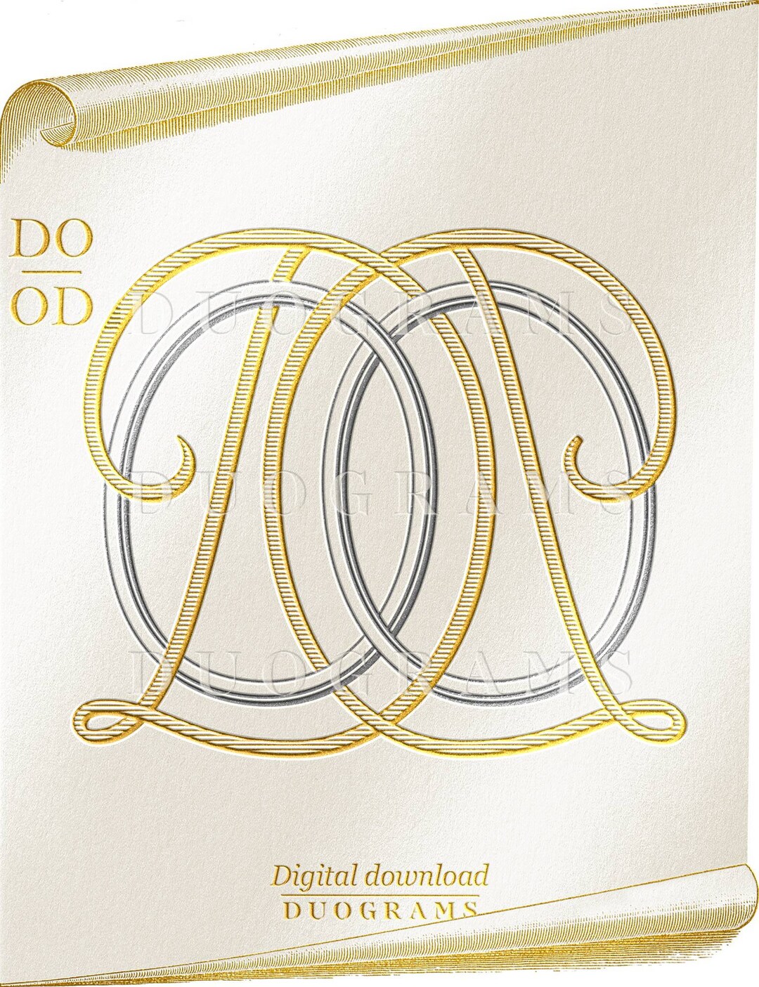 Wedding Monogram Logo DO OD Monogram Wreath SVG - Etsy
