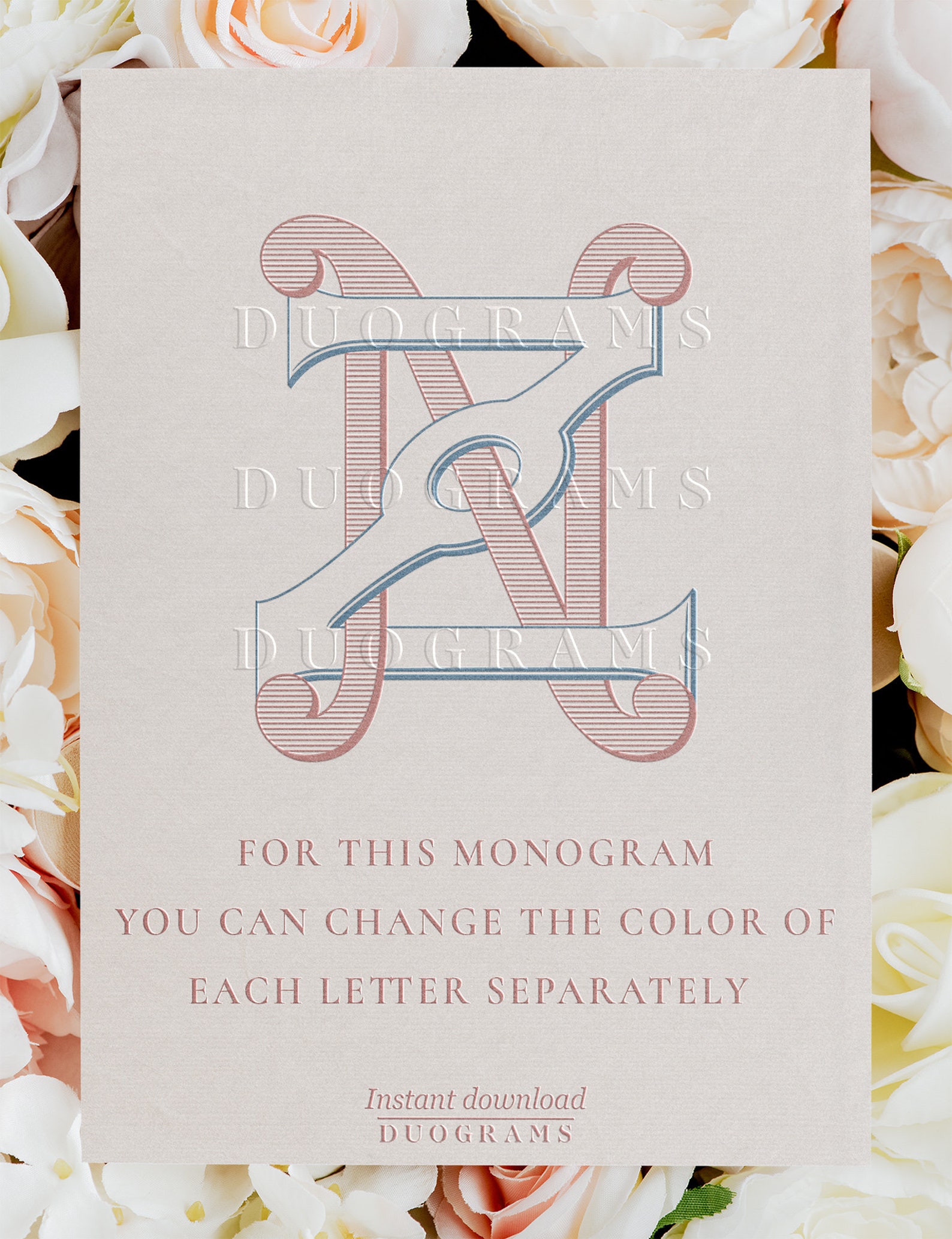 NZ ZN Wedding Monogram Logo Design N Z Z N Two Letter Monogram Initials ...