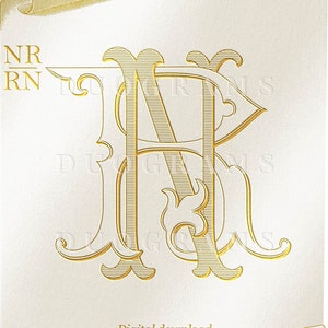 NR RN Wedding Monogram Letters N R Initials+ 2 Free Monogram Wreath SVG ...