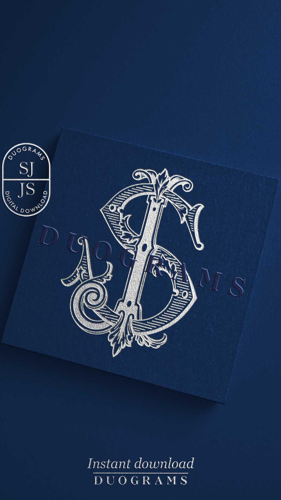Interlocking Vintage Monogram JS or SJ Two Letter Monogram Logo Design ...