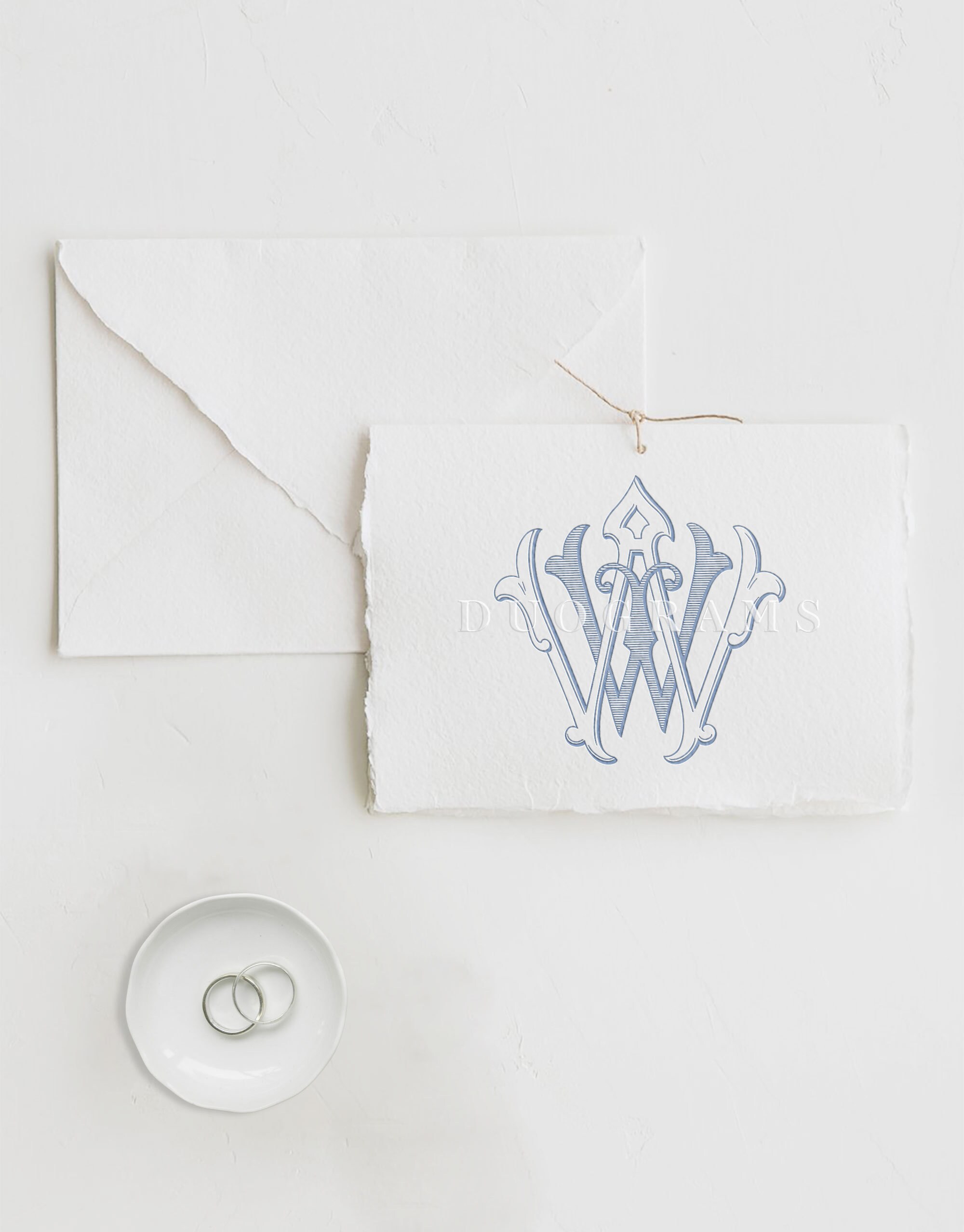 Double W Vintage Wedding Monogram Logo Design WW Two Letter Monogram ...
