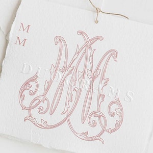 Double M Wedding Monogram Logo Designs MM 2-letter Monogram M M Digital ...