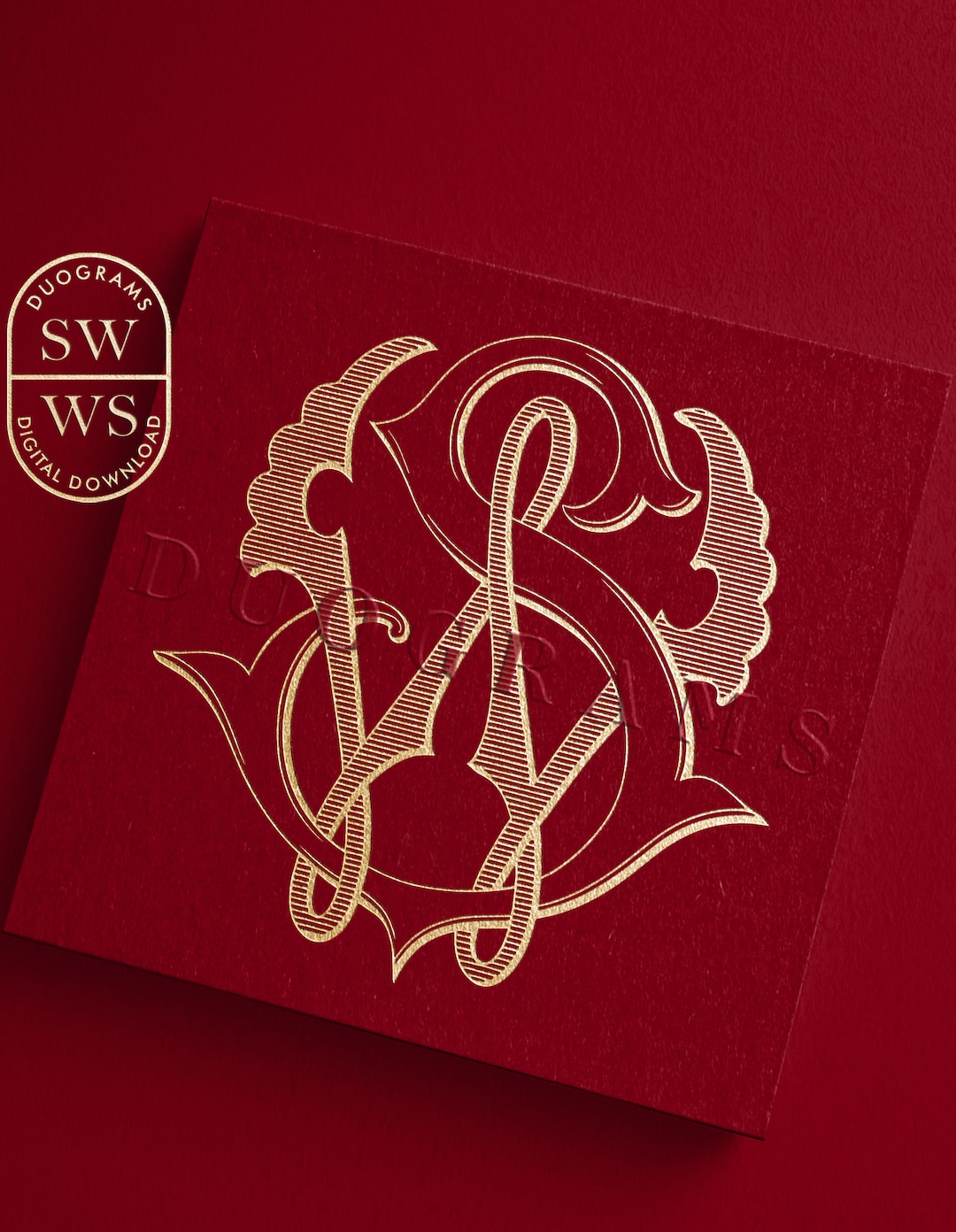 SW WS Vintage Wedding Monogram Logo Design SVG Two Letter Monogram S W ...