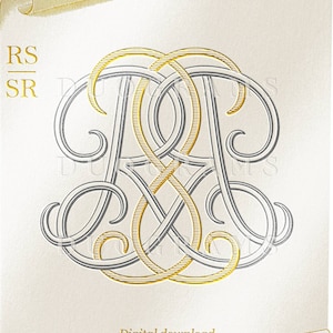 Wedding Monogram Logo RS SR Monogram Wreath SVG - Etsy