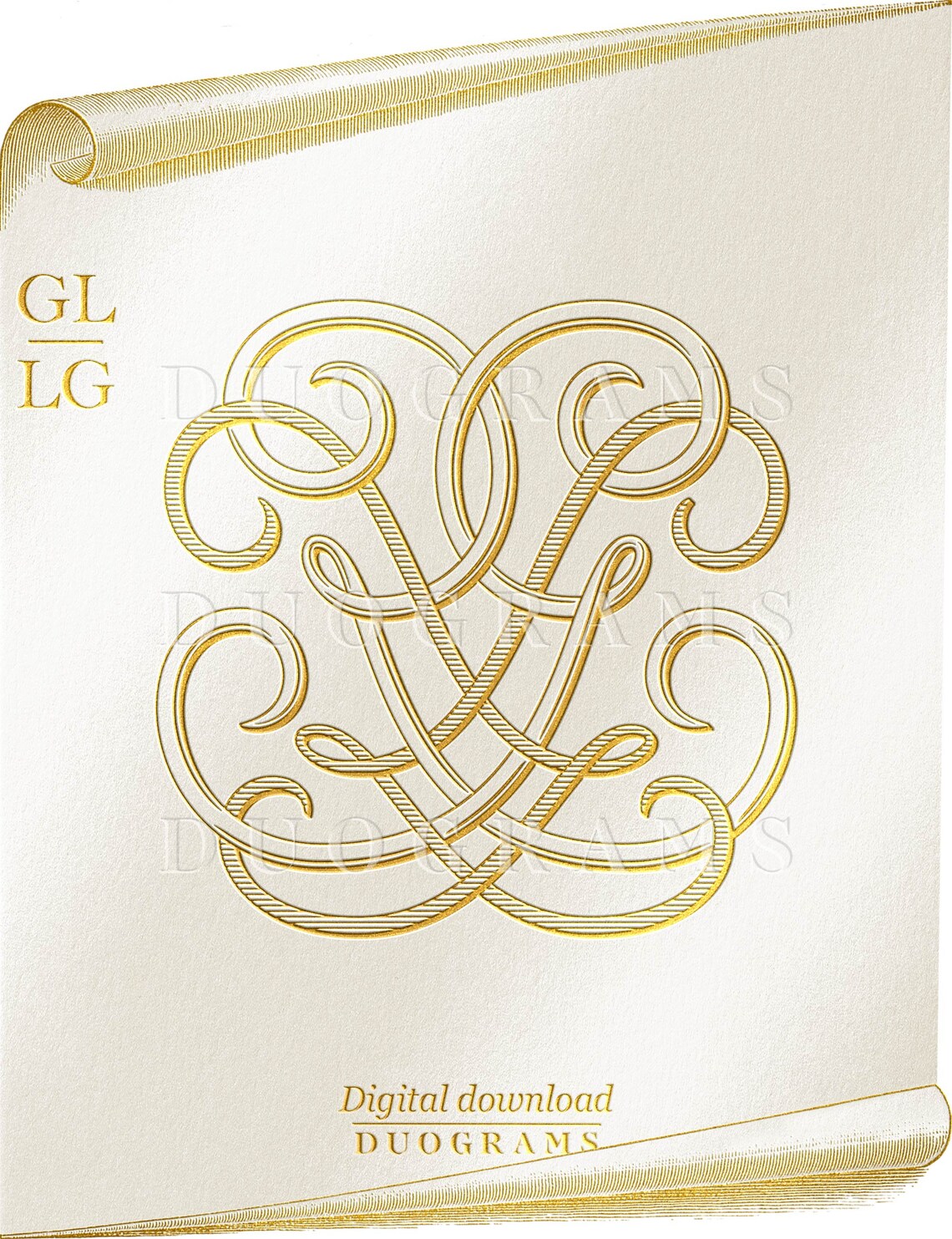 Wedding Monogram Logo Design GL LG Monogram Wreath SVG Digital Download ...