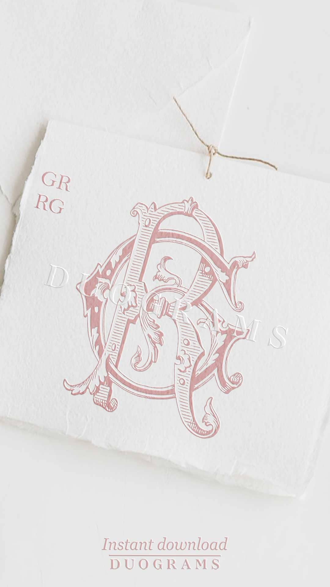 GR RG Vintage Wedding Monogram Logo Design SVG Two Letter Monogram G R ...